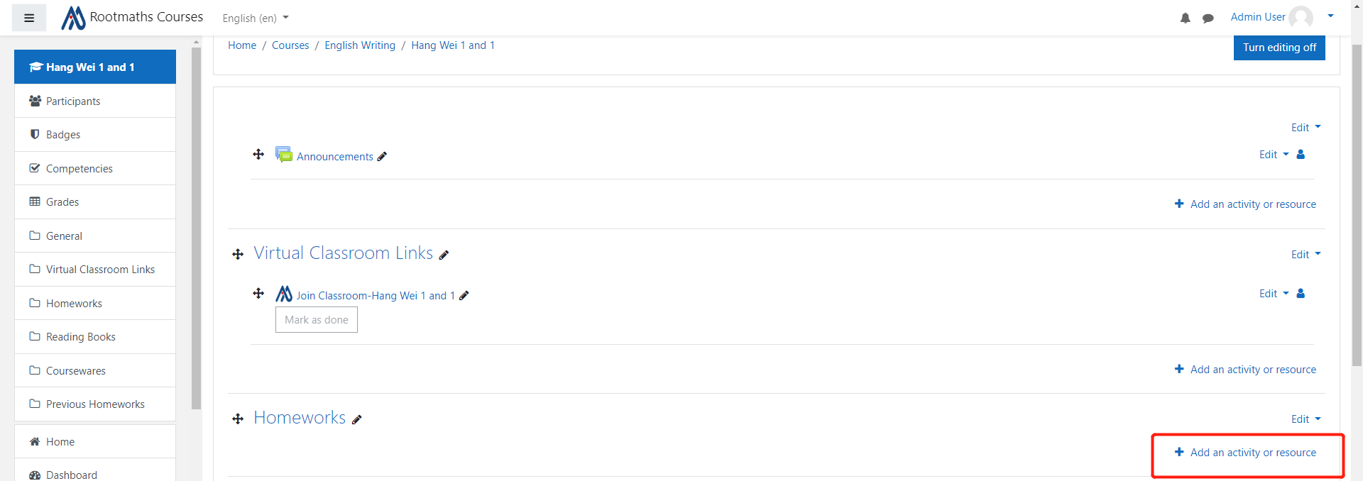 Rootmaths Courses: Admin User: How to create homework from Google Docs