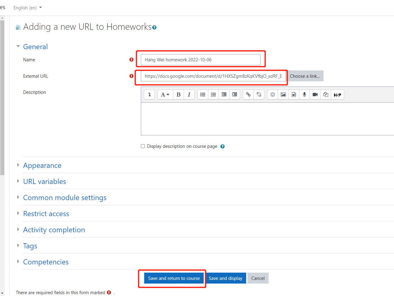 Rootmaths Courses: Admin User: How to create homework from Google Docs